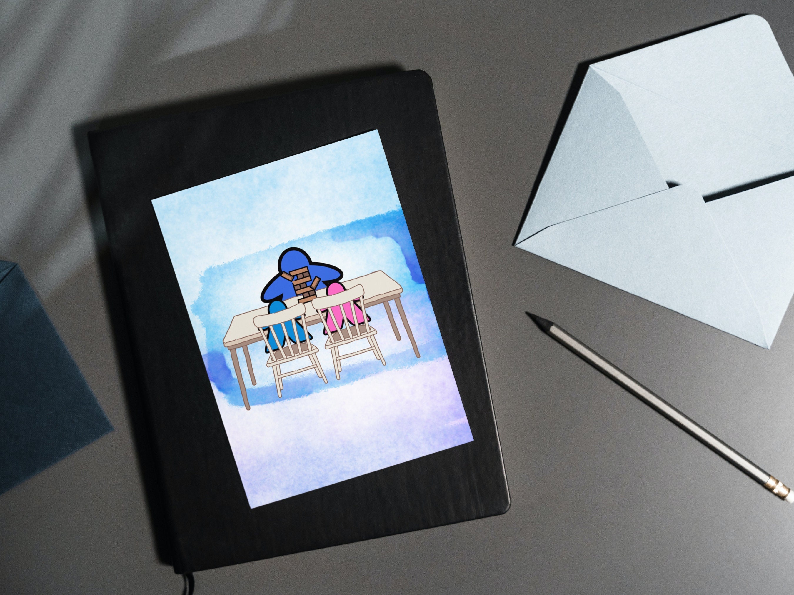 Printable Board Game Meeple Table Father's Day Greeting Card Portrait - Blank Inside - Etsy