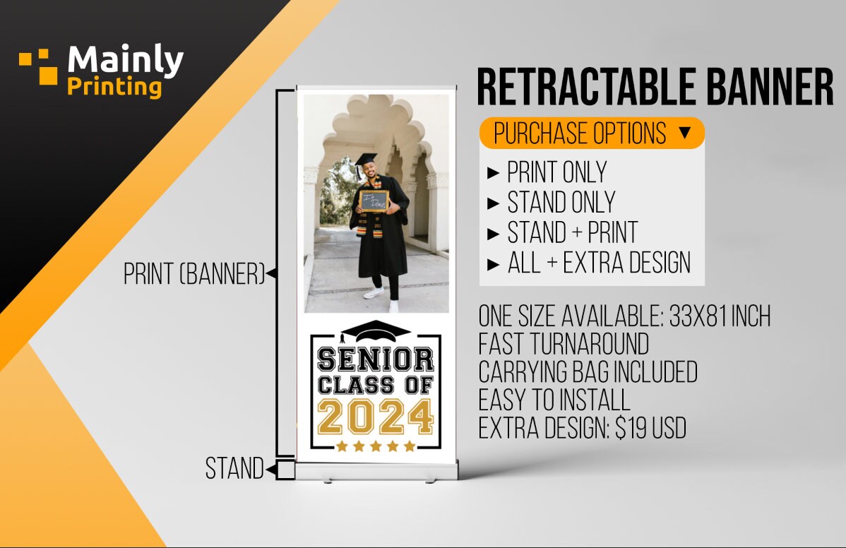 Graduation Retractable Banner Custom, Graduation Banner Stand Class of ...