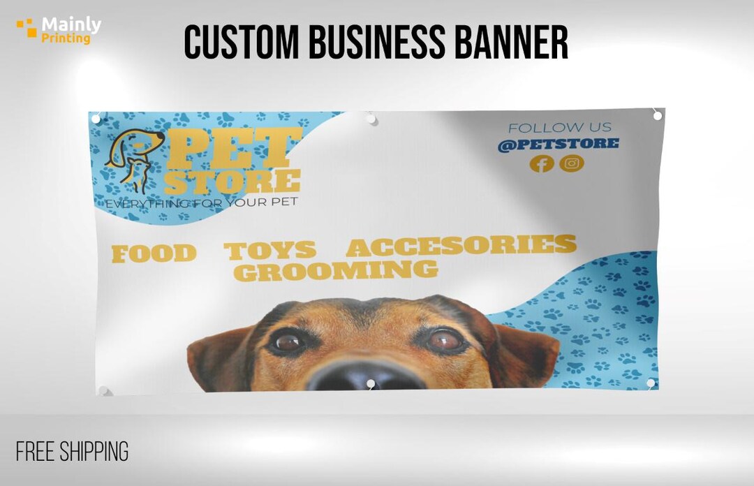 Custom Pet Shop Banner, Full Color Vinyl, Business Sign - Etsy