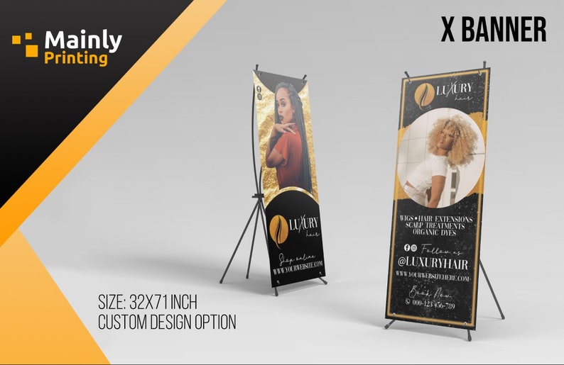 X Stand Banner Personalized Design, Small Business Banner, Pop up Shop ...