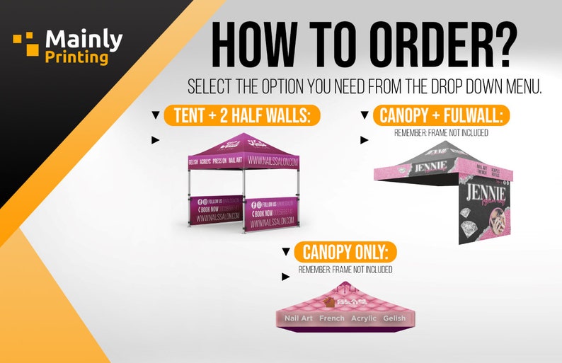 Event Tent Frame + Canopy With Custom Design, Event Tent for Business, Custom Canopy Business ...