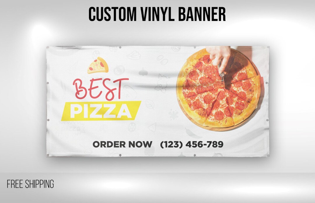 Custom Pizza Business Vinyl Banner, Food Promotion - Etsy