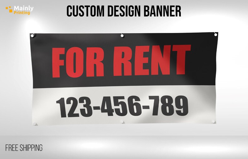 For Rent Banner, Personalized Banner for Business, for Sale Sign Custom ...