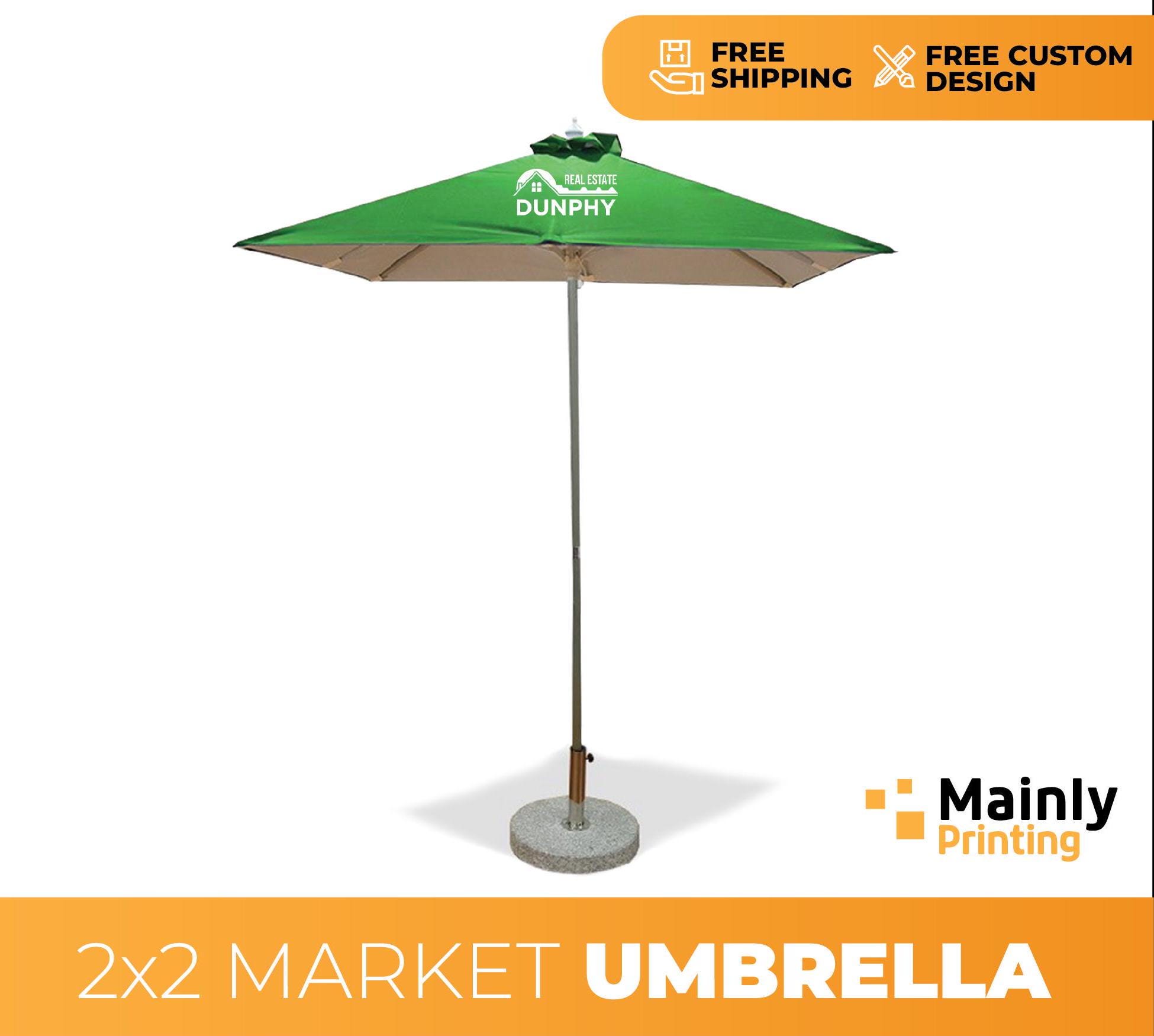 9.8 Ft Custom Square Umbrella Stand, Umbrella Print Business Branding ...