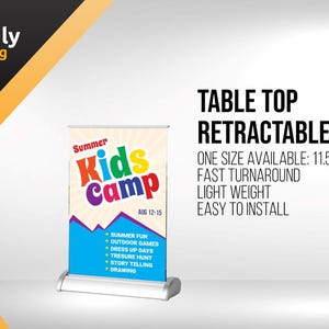 Business Tabletop Retractable Banner With Your Logo Promotional Sign ...