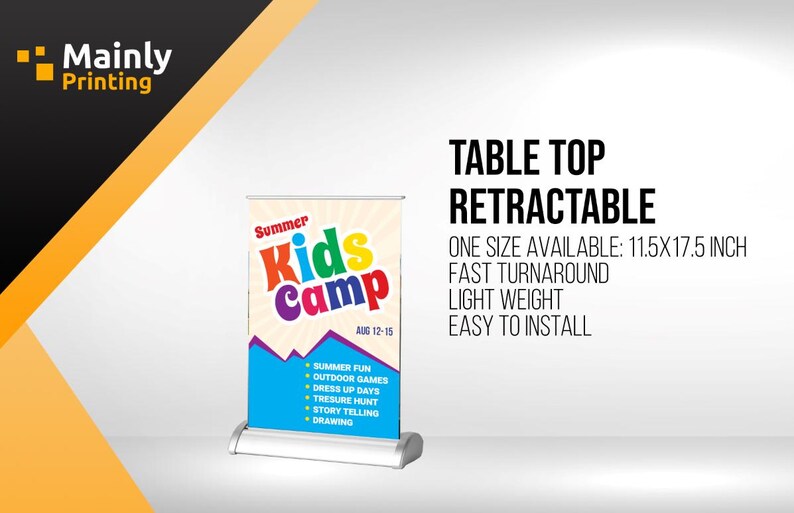 Business Tabletop Retractable Banner With Your Logo Promotional Sign ...