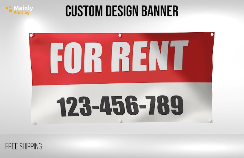 For Rent Banner, Personalized Banner for Business, for Sale Sign Custom ...