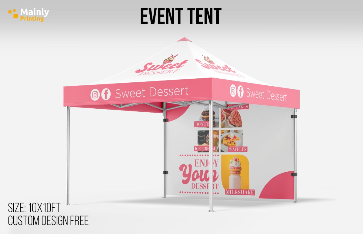 Event Tent Frame + Canopy With Custom Design, Event Tent for Business, Custom Canopy Business ...