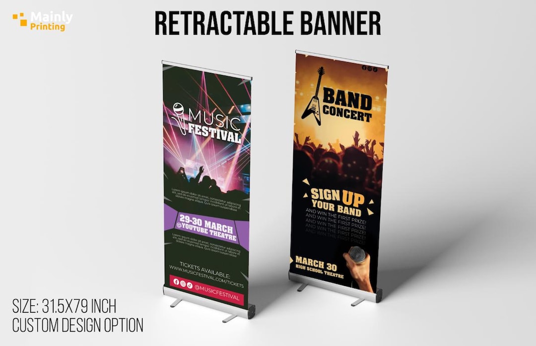 Music Festival Stand Banner, Business Retractable Personalized Banner ...