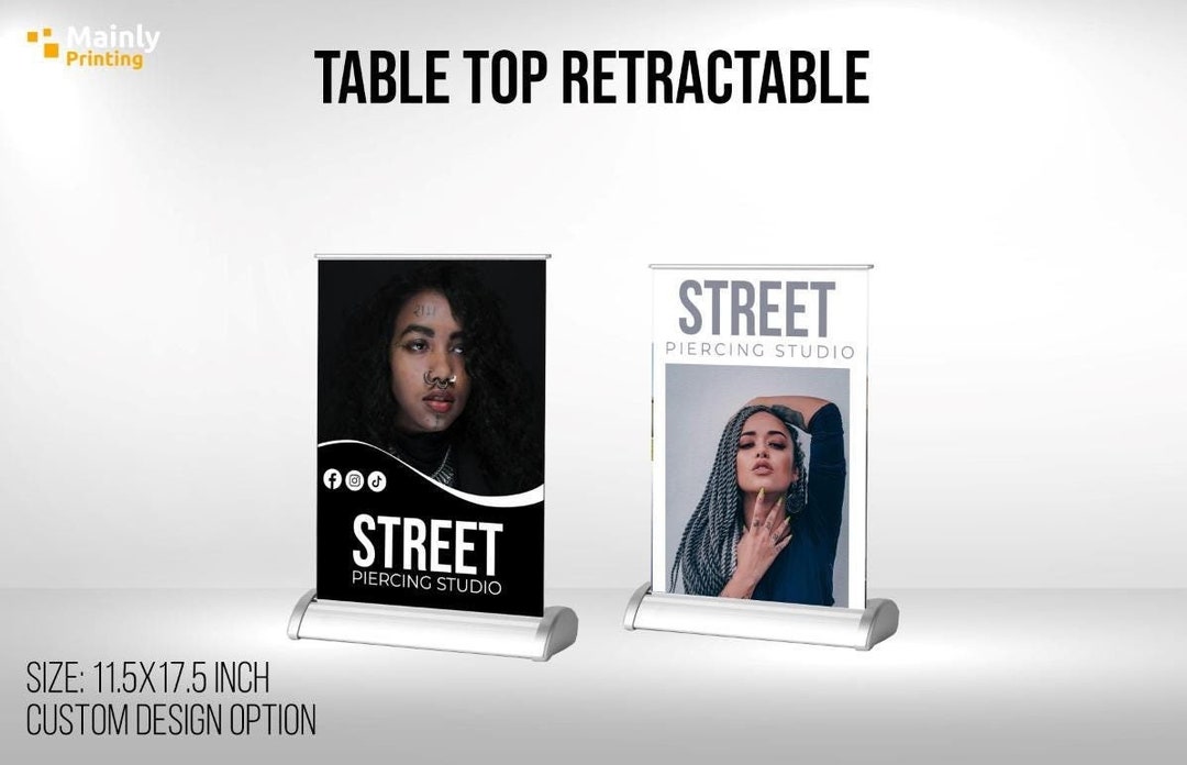 Business Tabletop Retractable Banner With Your Logo - Promotional Sign ...
