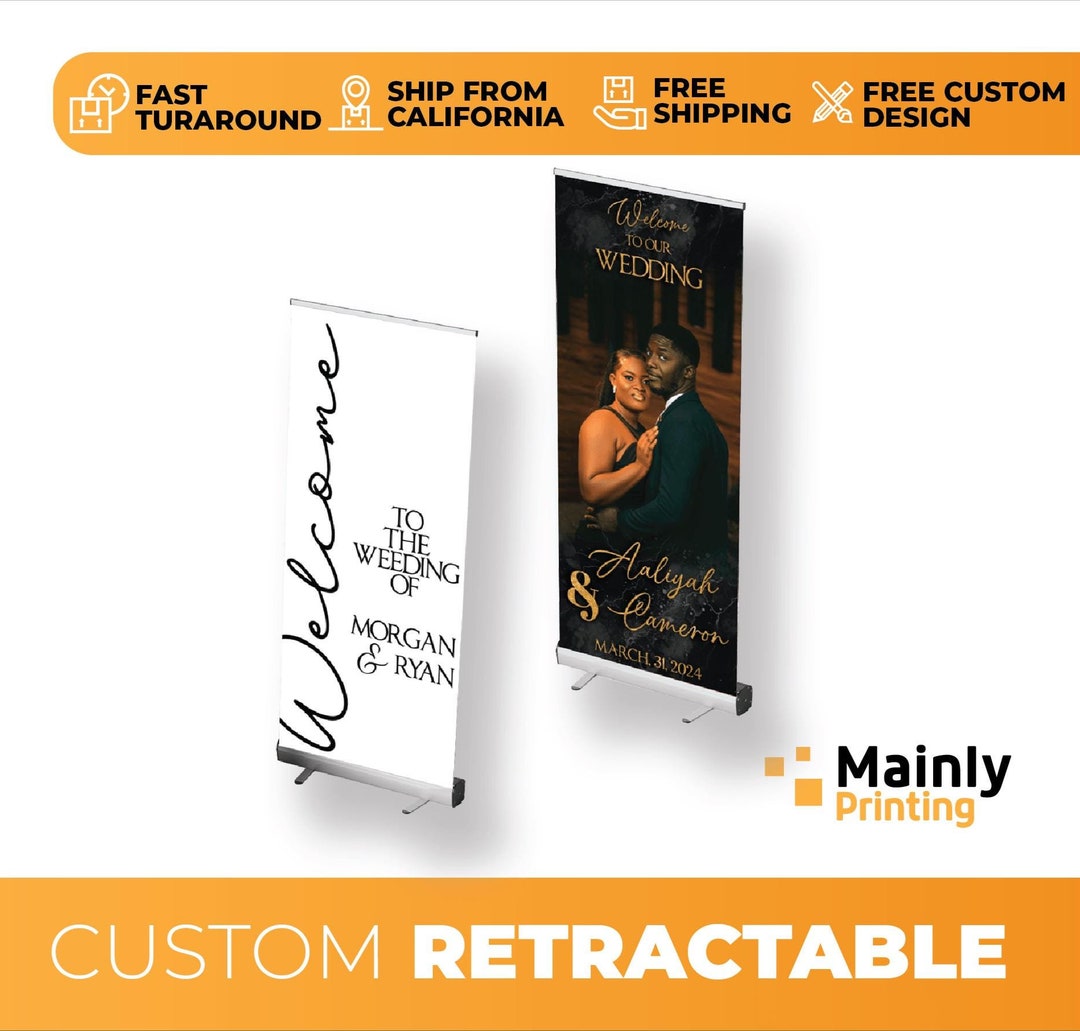 Wedding Stand Banner, Wedding Welcome Sign Personalized Banner Design ...