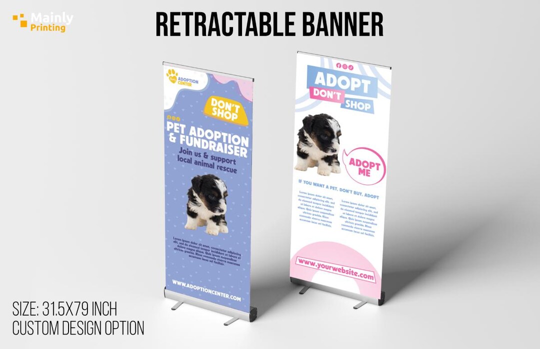 Dog Adoption Retractable Banner, Dog Adoption Sign, Dog Adoption Sign ...