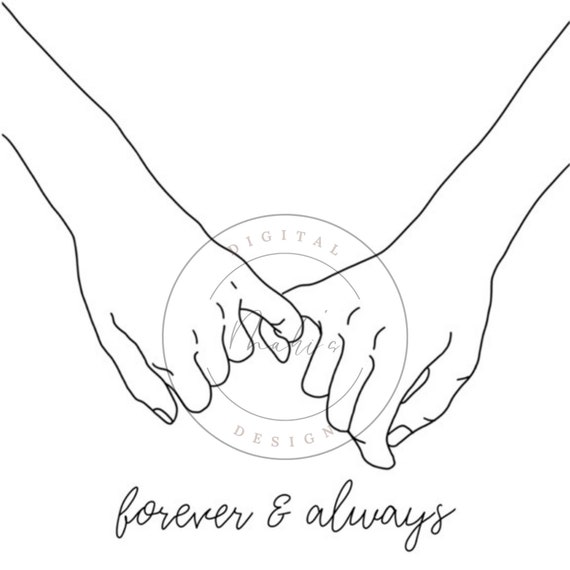 Pinky Promise Line Art Minimalist Artwork Pinky Promise Etsy
