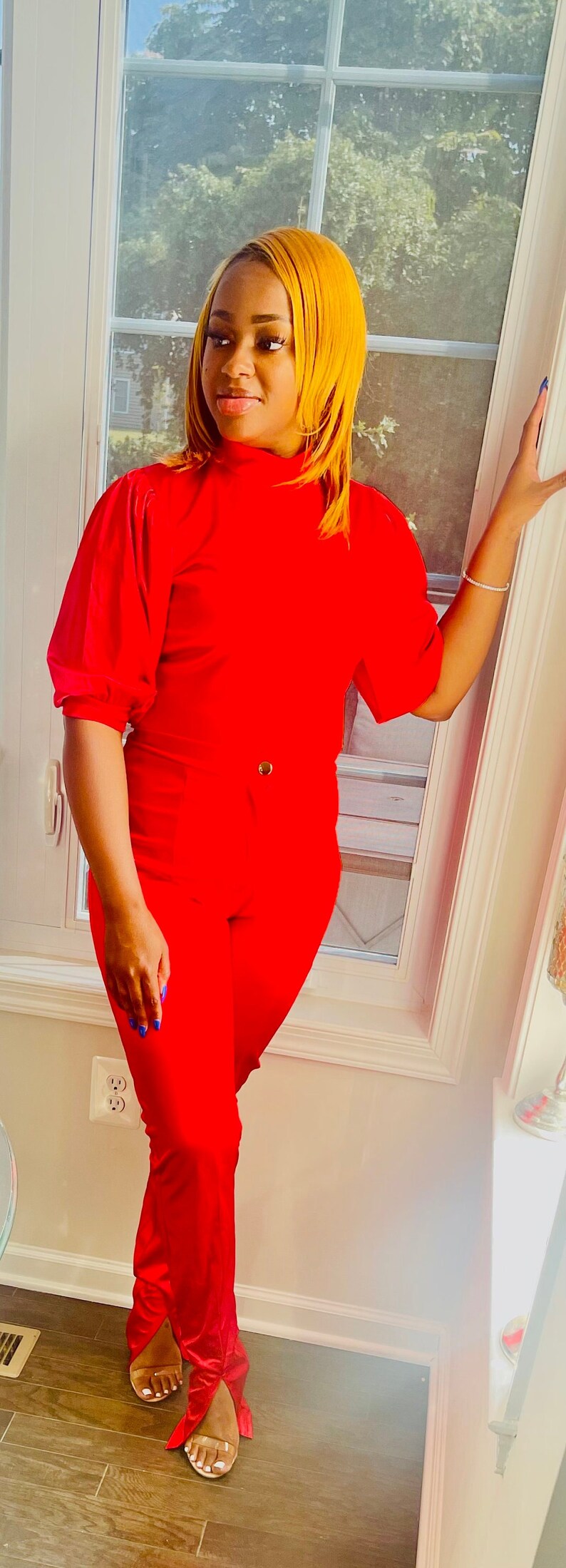 2 Piece Satin Pants Set - Etsy