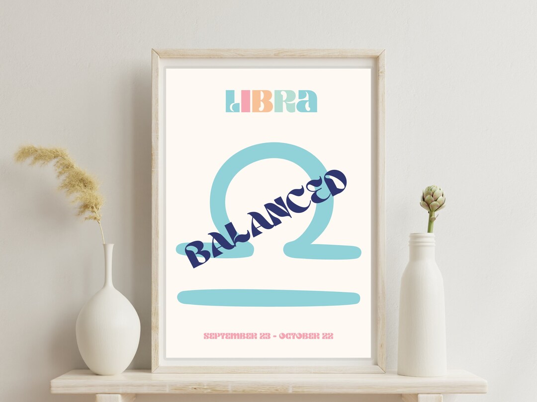Libra Zodiac Poster, Zodiac Print, Star Sign Decor, Aesthetic ...