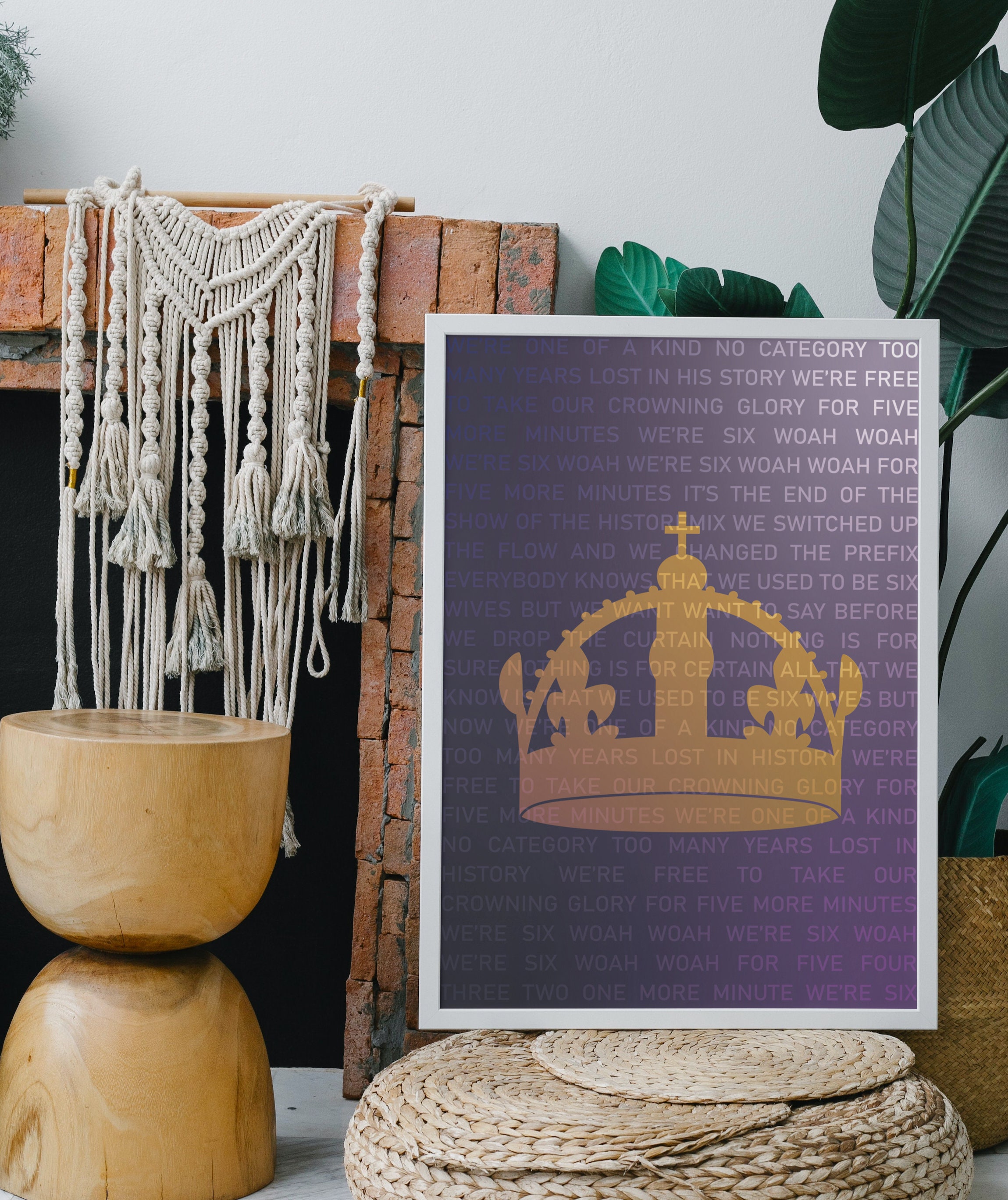 Six the Musical Crown We're Six Lyrics Printable Poster - Etsy