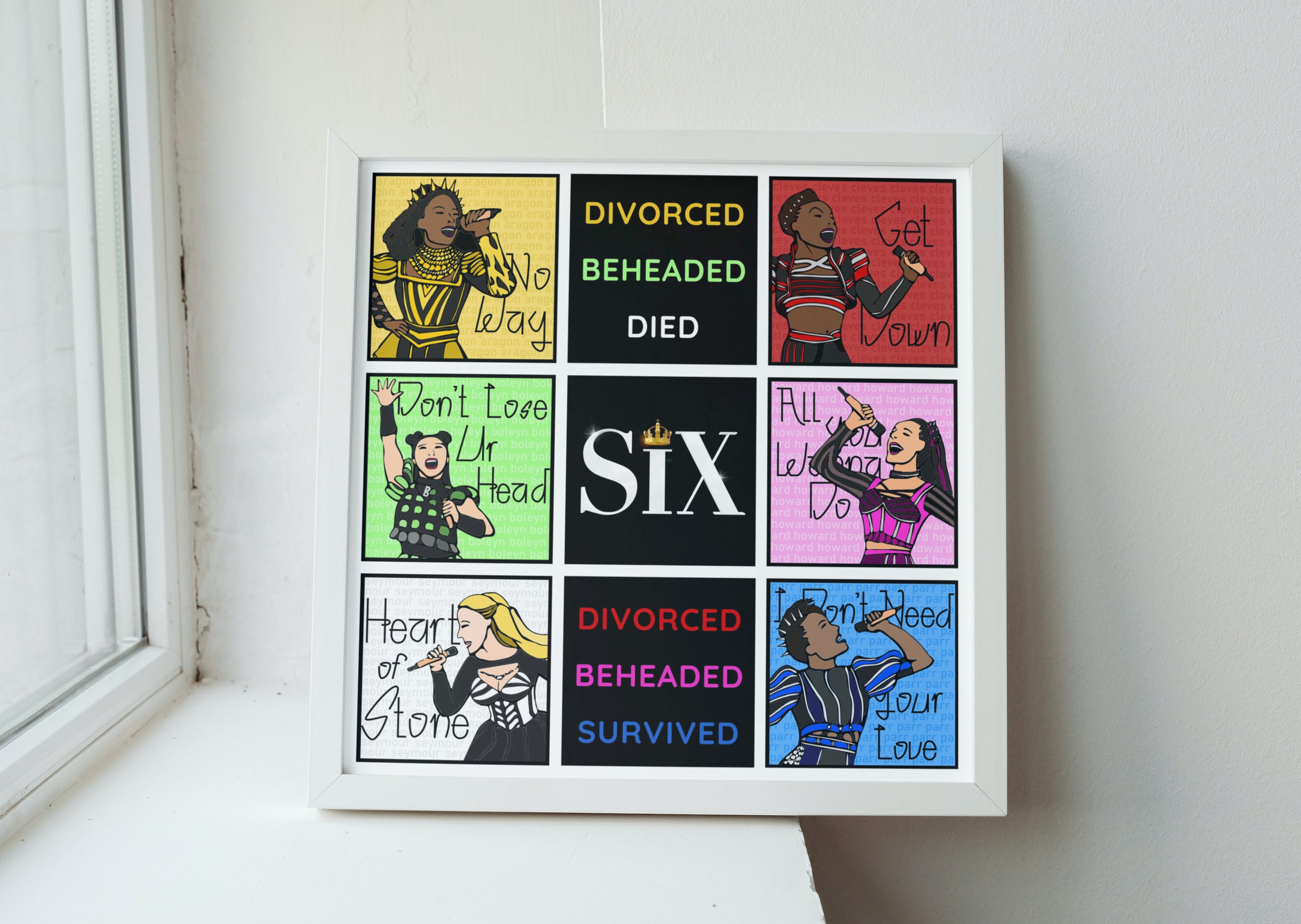 Six the Musical Printable Poster Song Titles - Etsy Australia