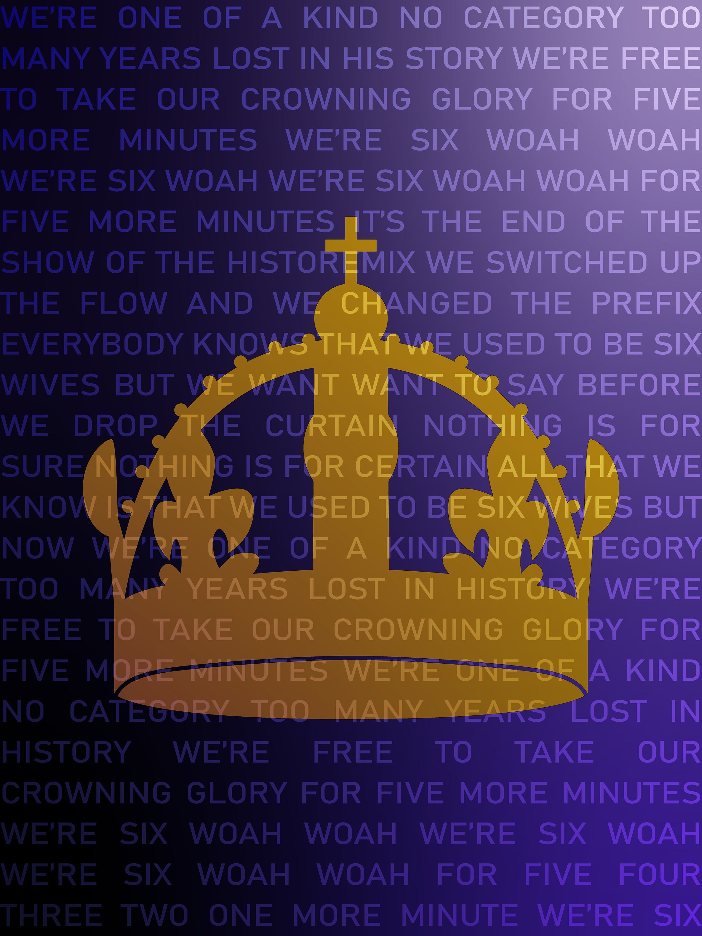 Six the Musical Crown We're Six Lyrics Printable Poster - Etsy