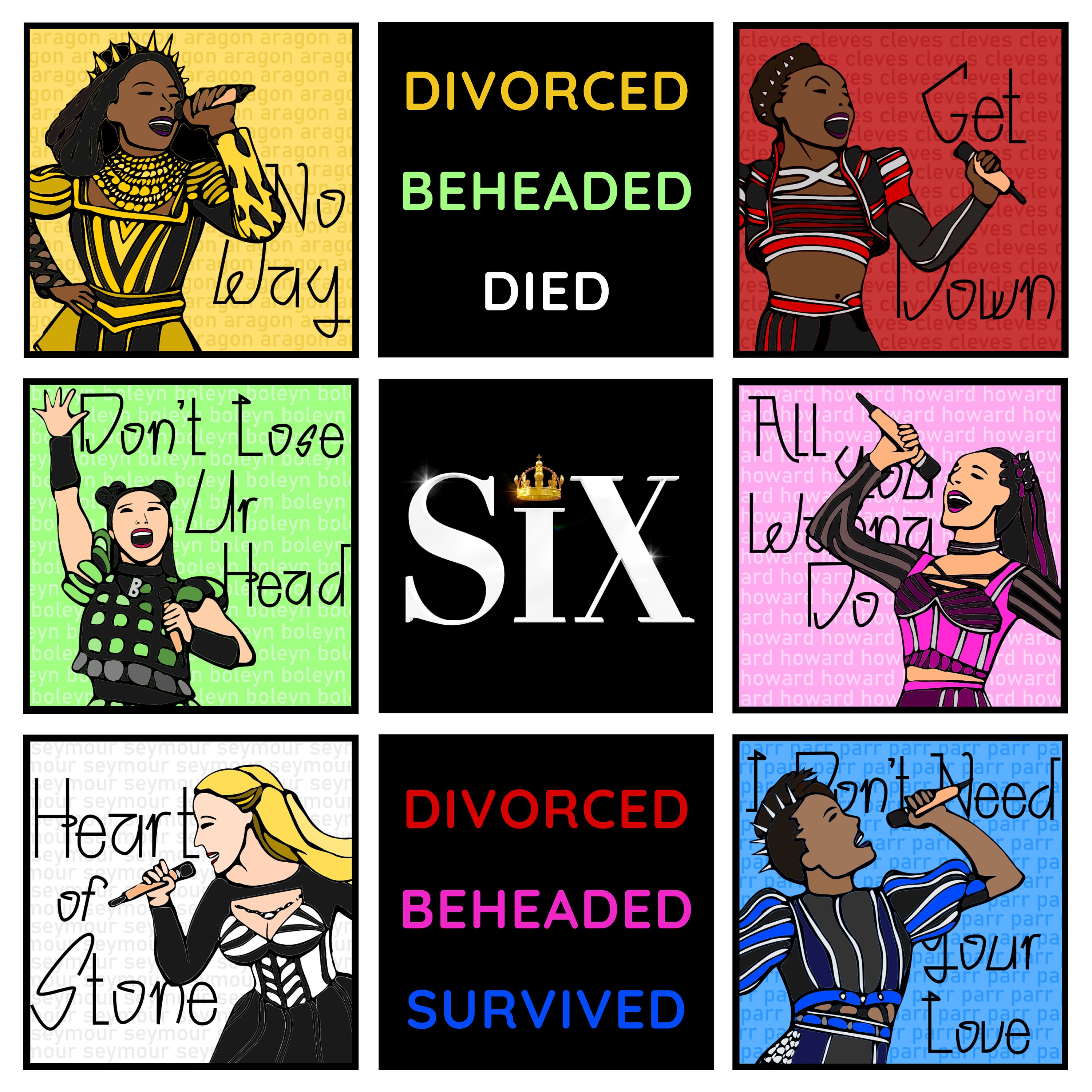 Six the Musical Printable Poster Song Titles - Etsy Australia