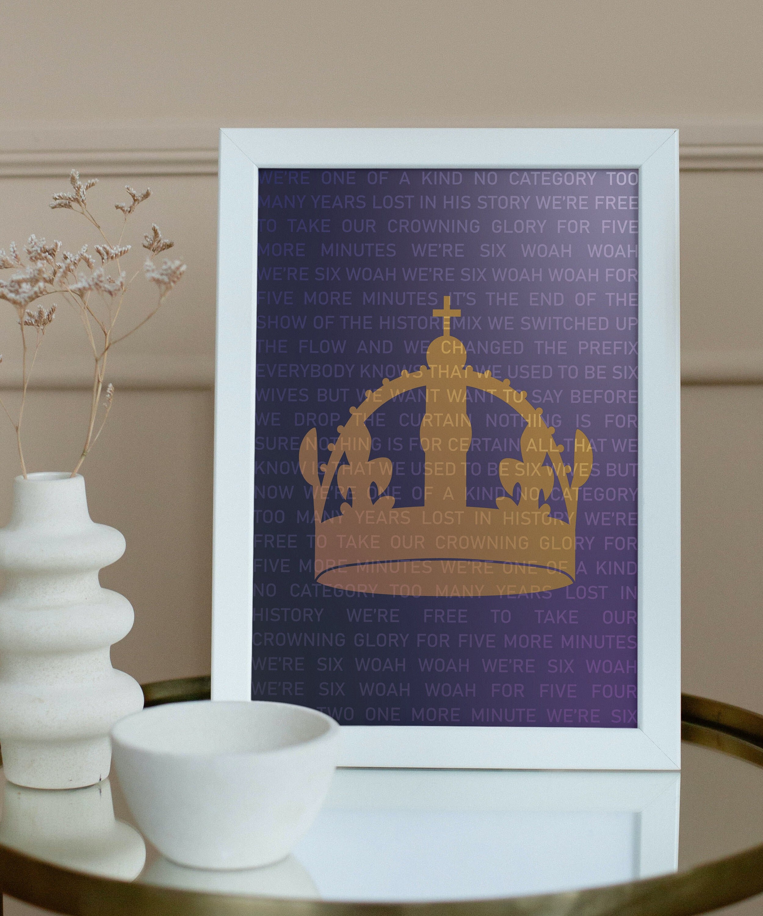 Six the Musical Crown We're Six Lyrics Printable Poster - Etsy