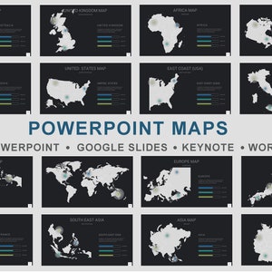 Editable Map Powerpoint Template World Map Powerpoint Fully - Etsy