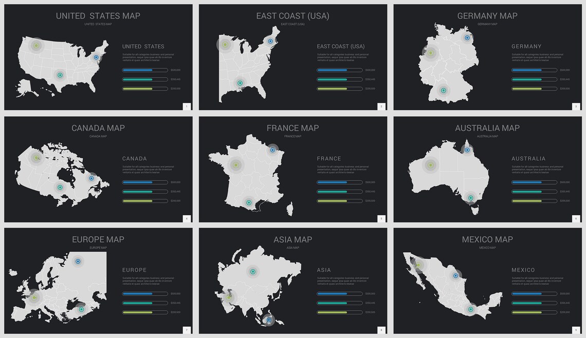 Editable Map Powerpoint Template, World Map Powerpoint Fully Editable ...