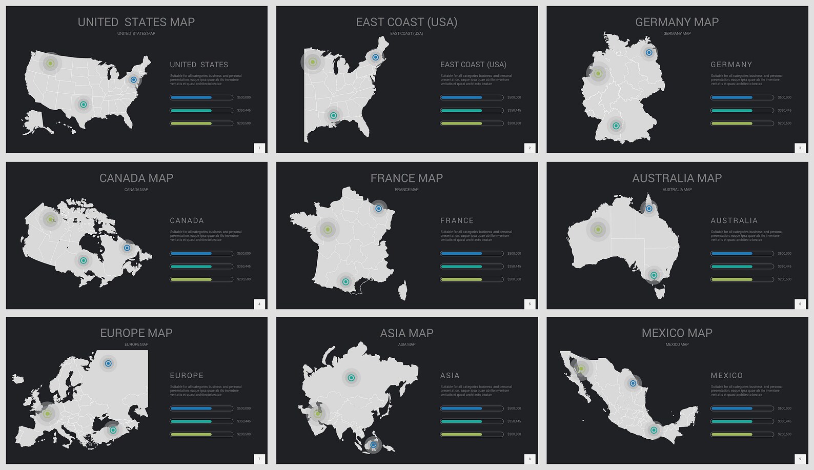 Editable Map Powerpoint Template World Map Powerpoint Fully - Etsy