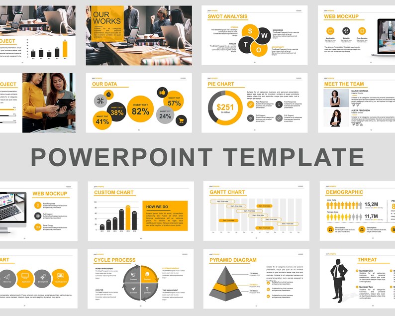 Powerpoint Template Minimalist Powerpoint Template Business - Etsy