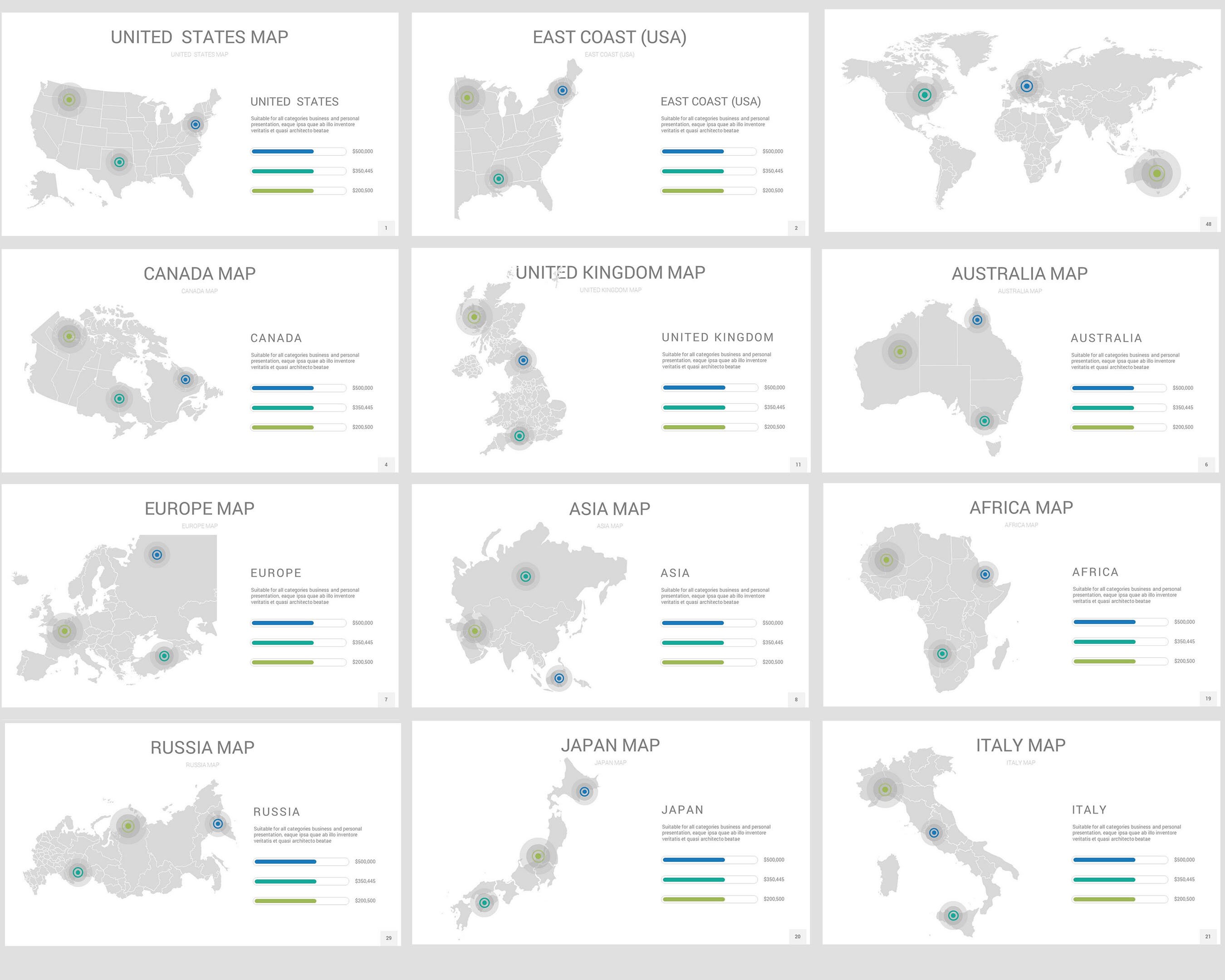 Editable Map Powerpoint Template, World Map Powerpoint Fully Editable ...