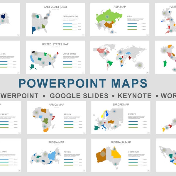Powerpoint Map Template - Etsy
