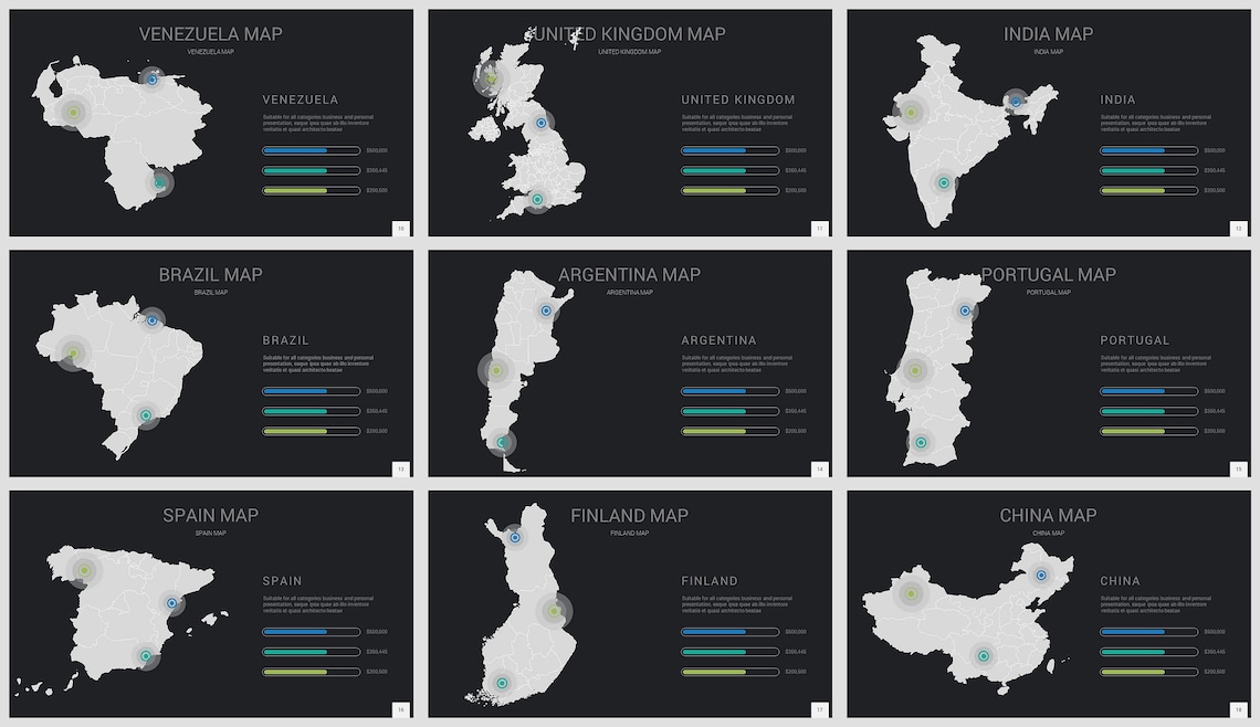 Editable Map Powerpoint Template World Map Powerpoint Fully - Etsy