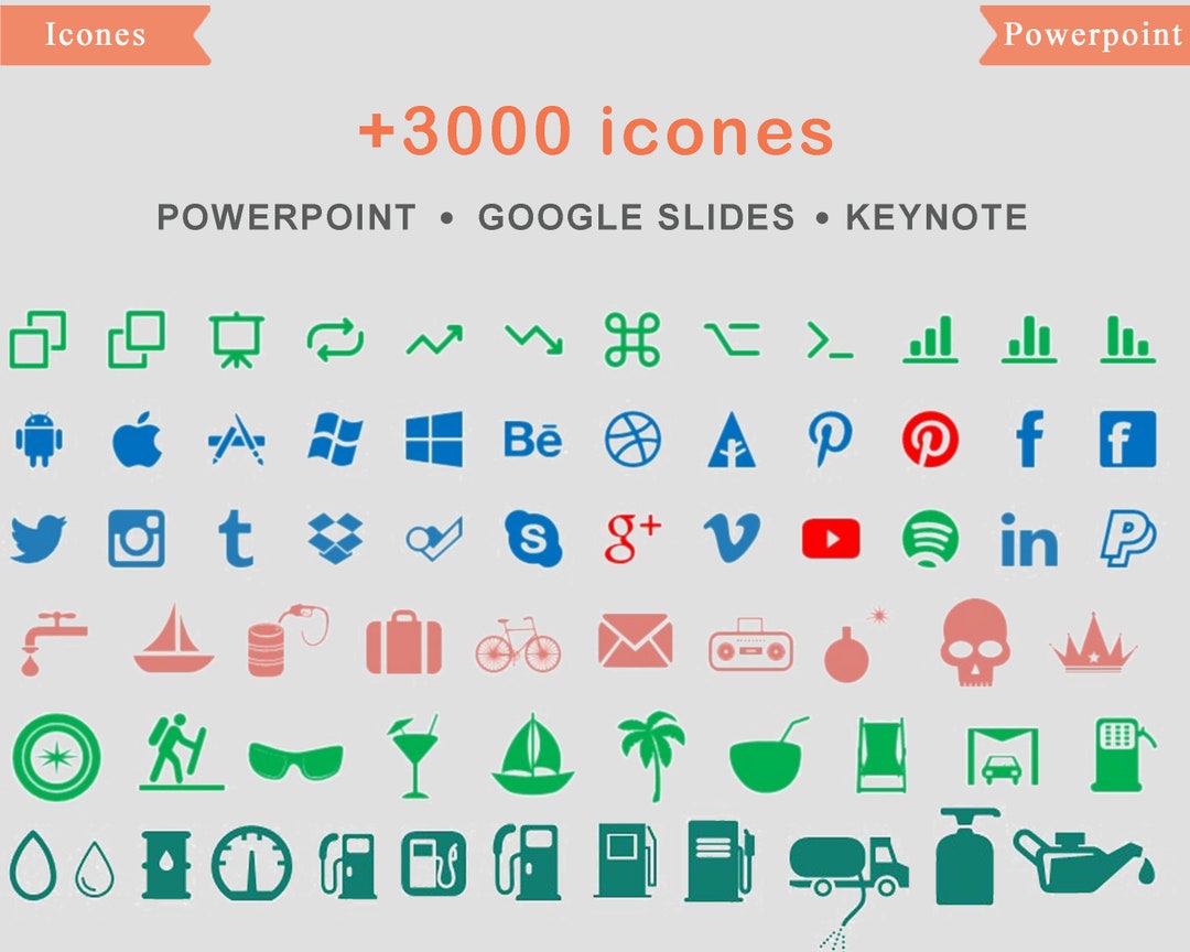 Powerpoint Recolorable Icons, Recolorable Icons for Microsoft Word ...