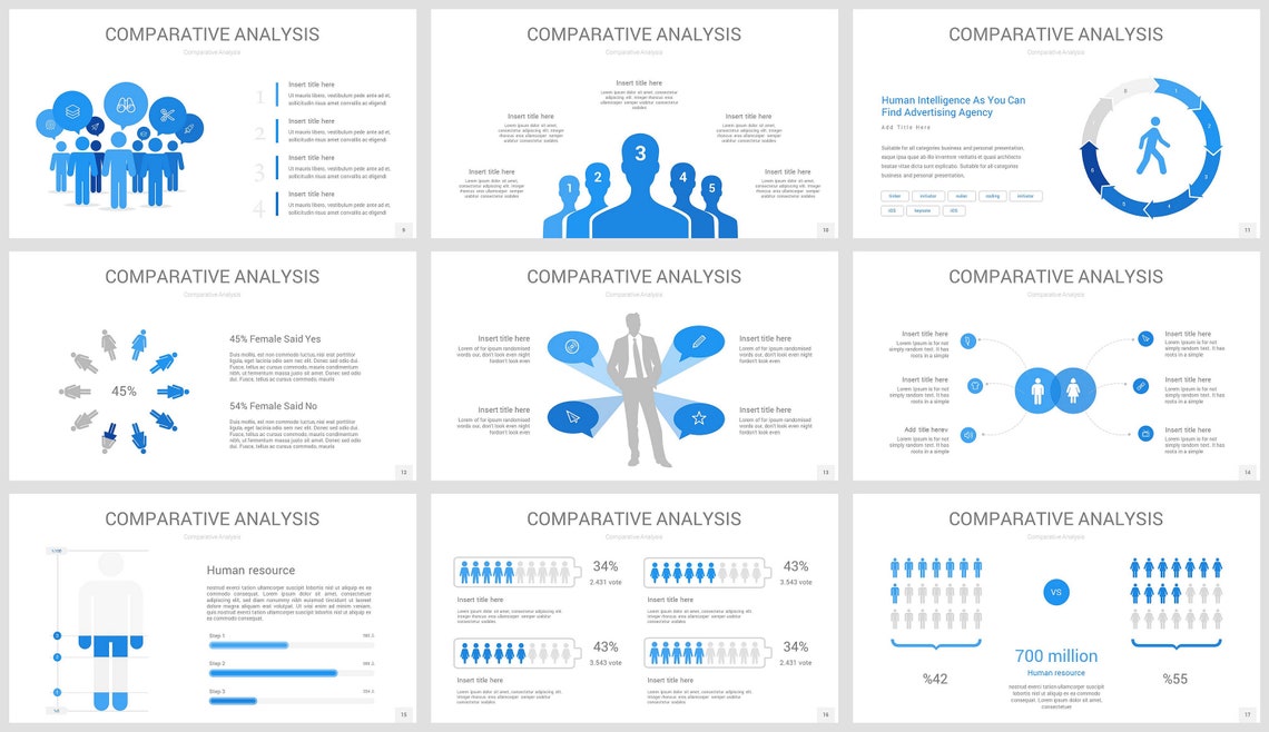Comparative Analysis Powerpoint Template, Comparative Analysis of Male ...
