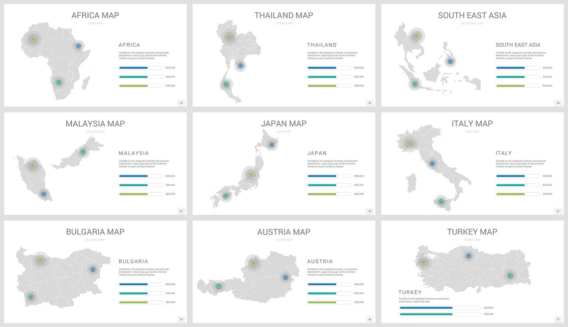 Editable Map Powerpoint Template, World Map Powerpoint Fully Editable ...