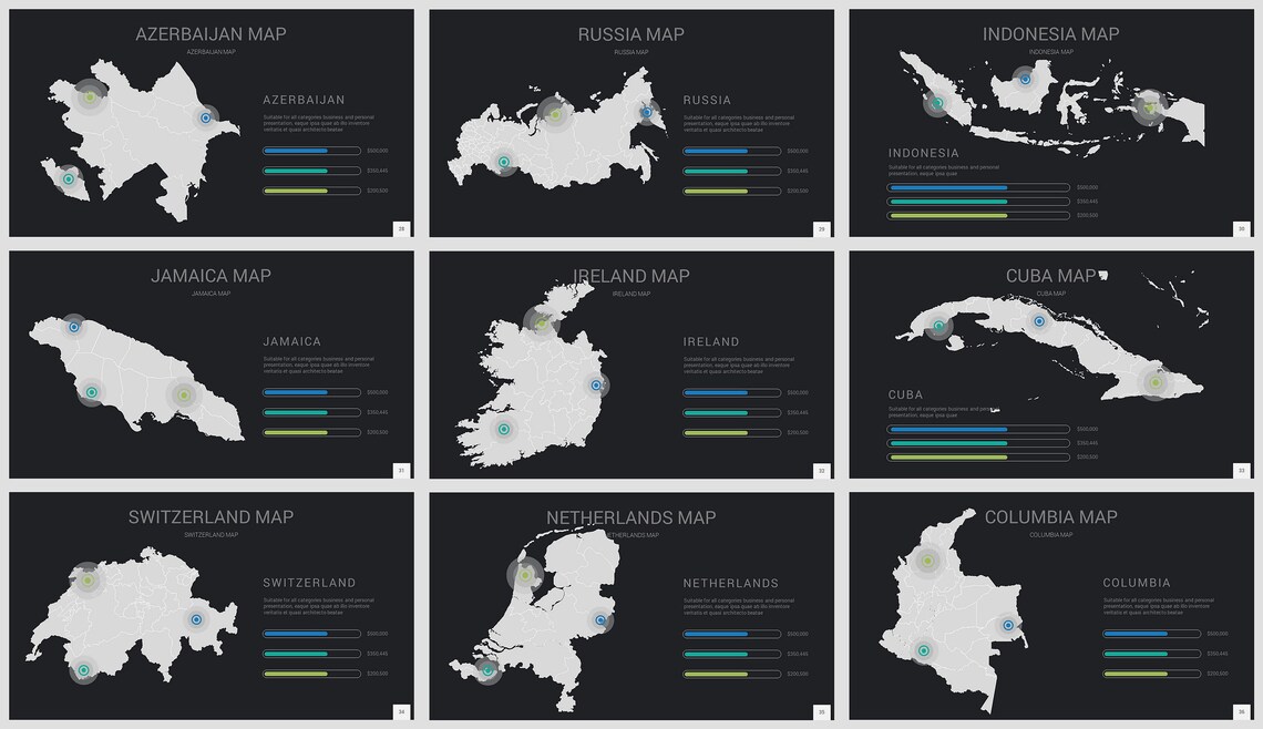 Editable Map Powerpoint Template, World Map Powerpoint Fully Editable ...