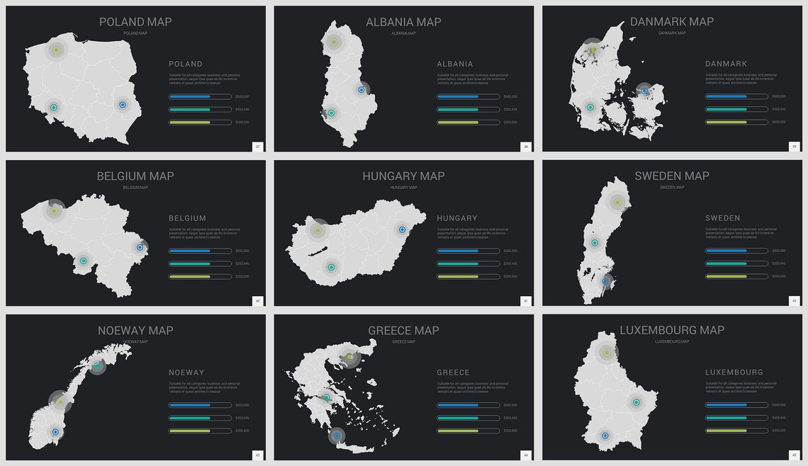 Editable Map Powerpoint Template World Map Powerpoint Fully - Etsy