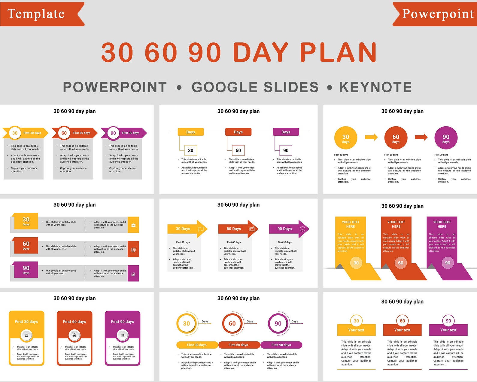 30 60 90 Day Plan Template Powerpoint, 30 60 90 Template, 30 60 90 Day ...