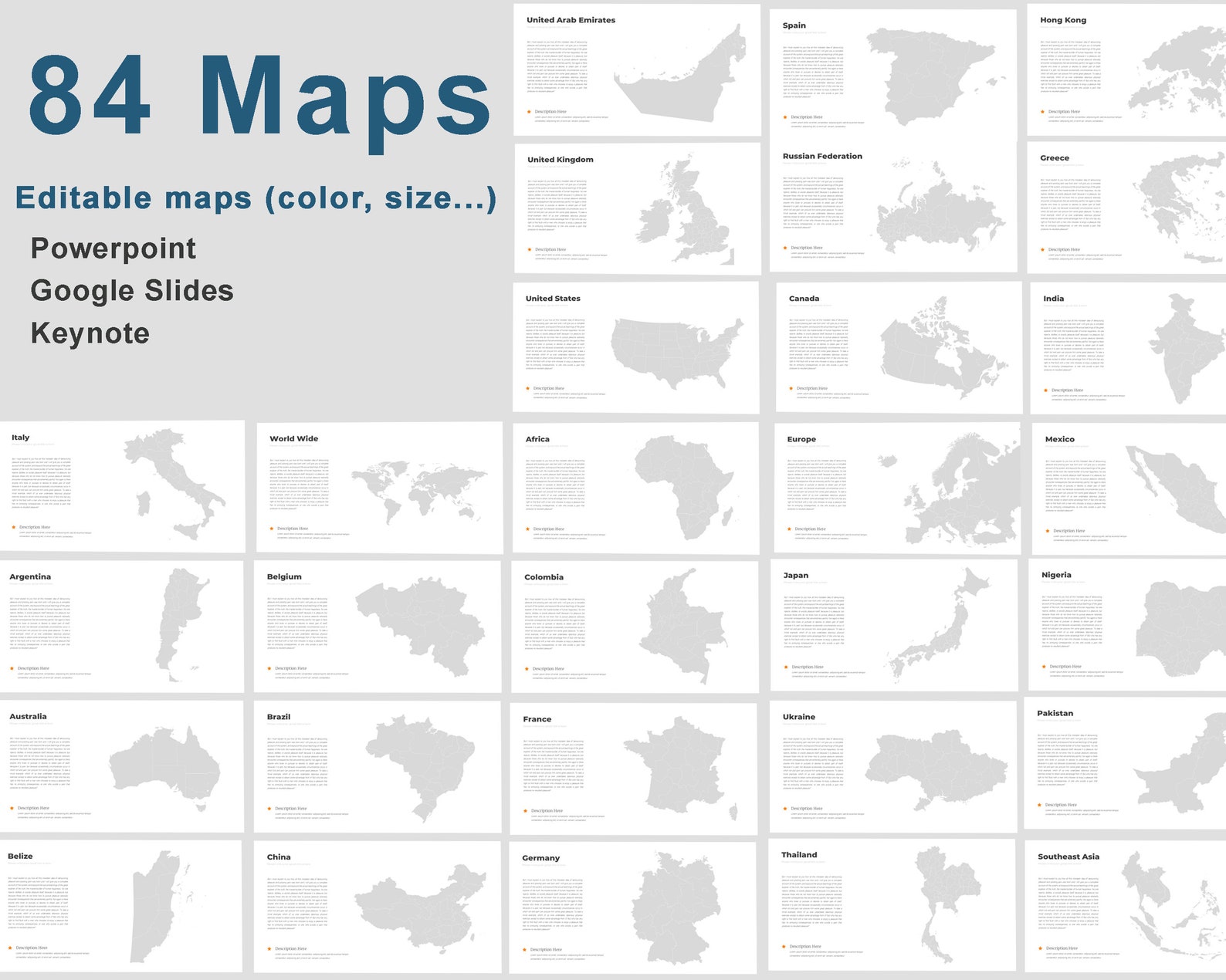 Editable Map Powerpoint Template, World Map Powerpoint Fully Editable ...