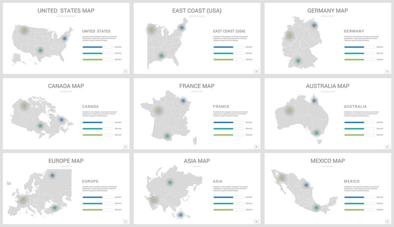 Editable Map Powerpoint Template World Map Powerpoint Fully - Etsy