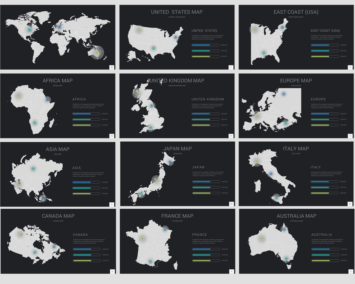 Editable Map Powerpoint Template, World Map Powerpoint Fully Editable ...