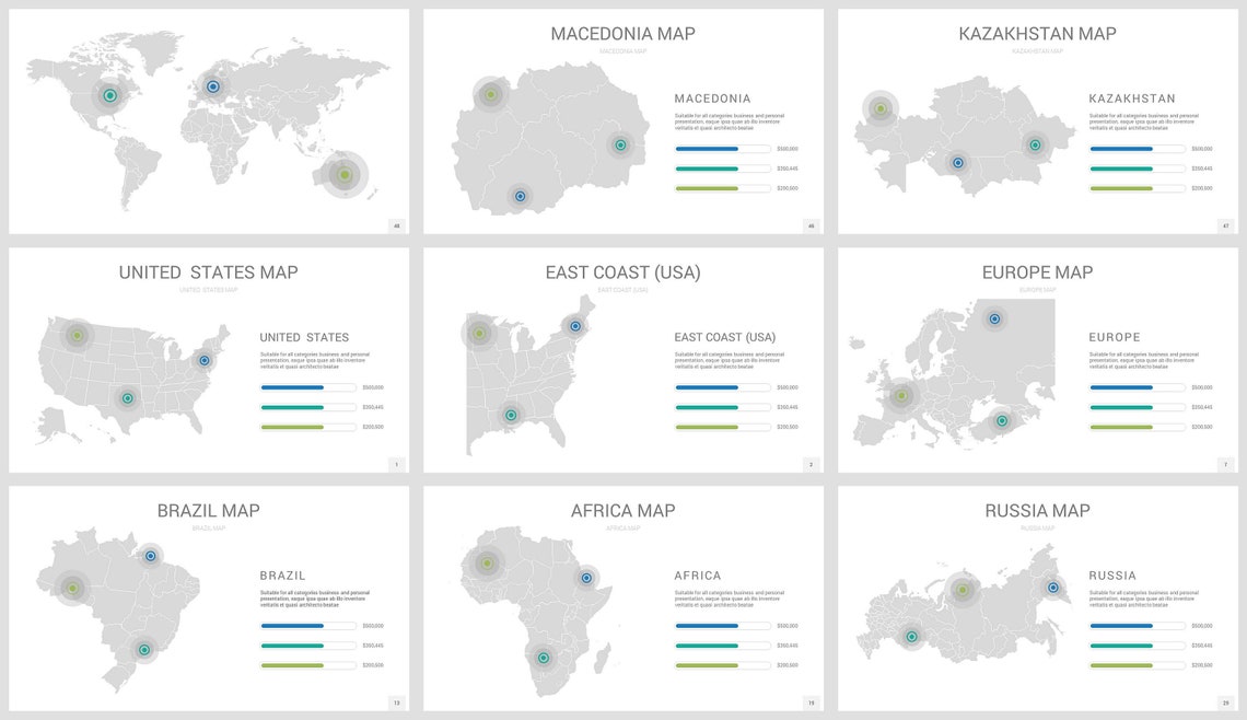 Editable Map Powerpoint Template, World Map Powerpoint Fully Editable ...