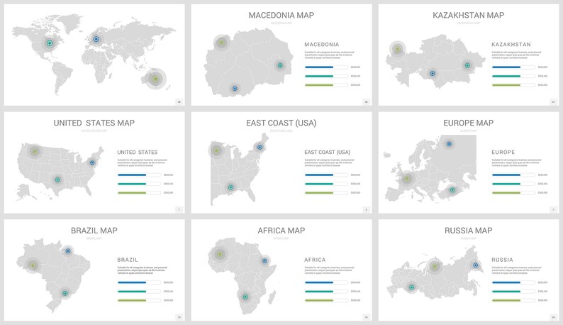 Editable Map Powerpoint Template World Map Powerpoint Fully - Etsy