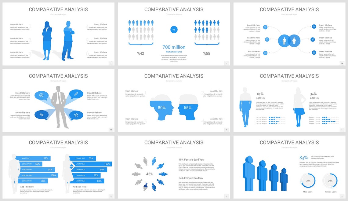 Comparative Analysis Powerpoint Template, Comparative Analysis of Male ...