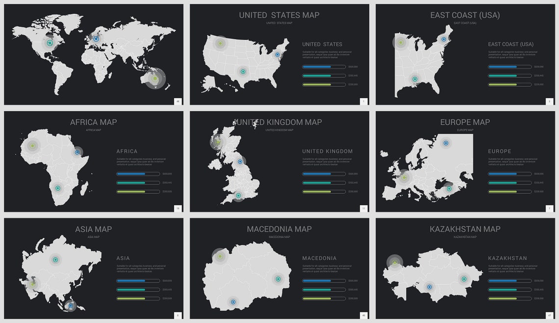 Editable Map Powerpoint Template, World Map Powerpoint Fully Editable ...