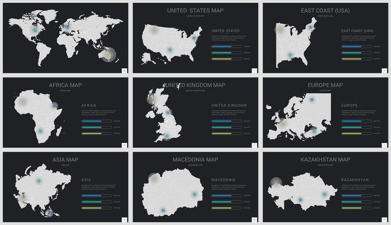 Editable Map Powerpoint Template, World Map Powerpoint Fully Editable ...