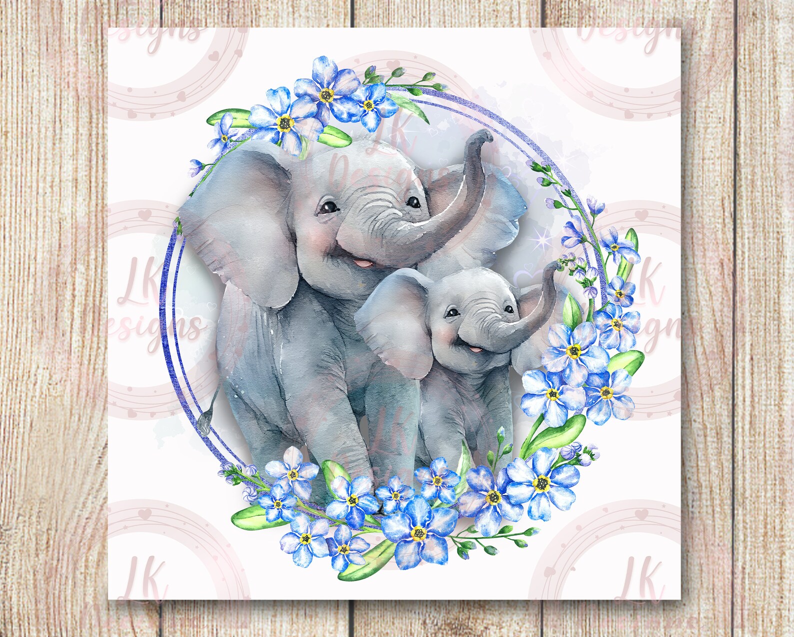 Forget Me Not, Elephants Versatile Sublimation Printable Download ...