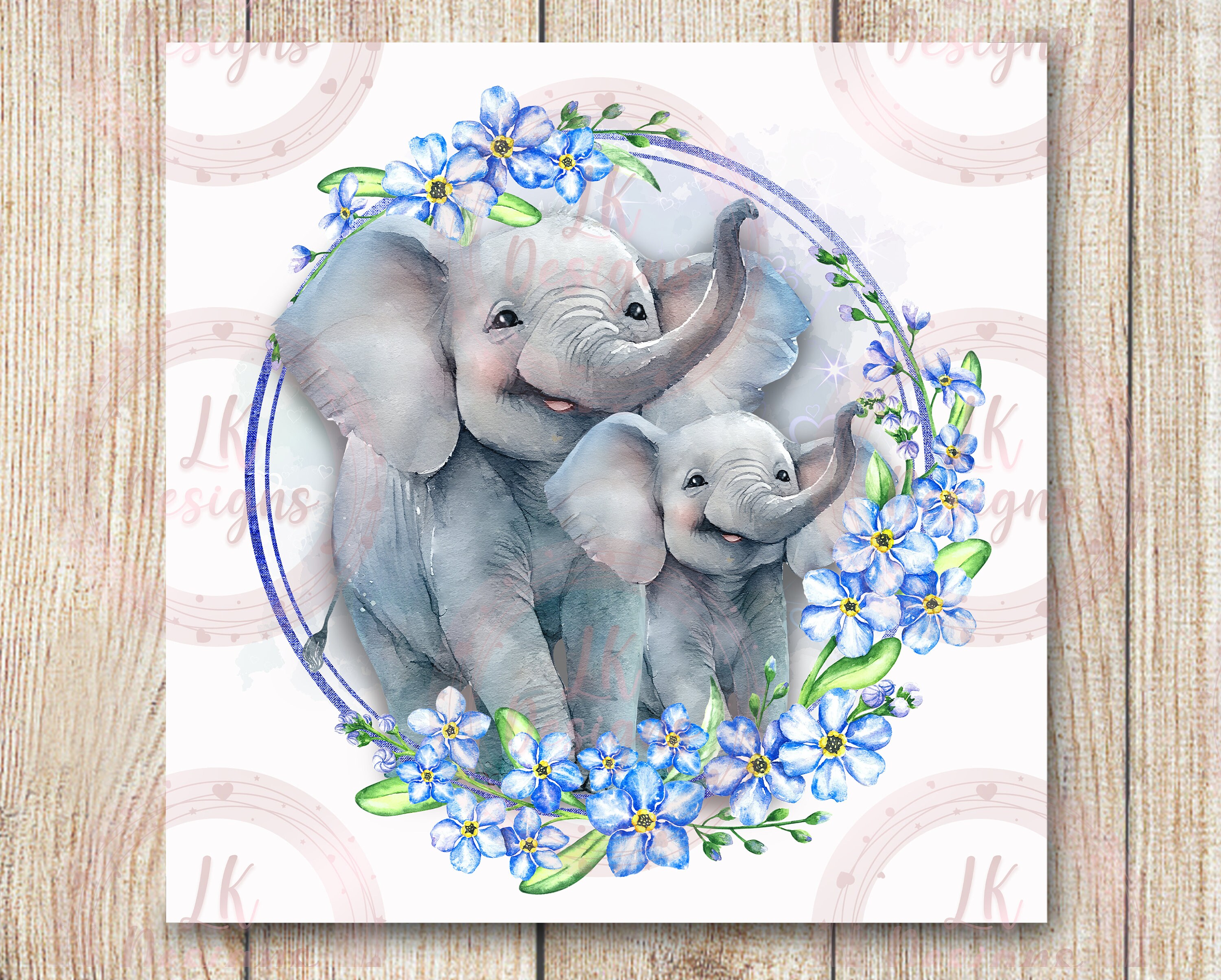 Forget Me Not, Elephants Versatile Sublimation Printable Download ...
