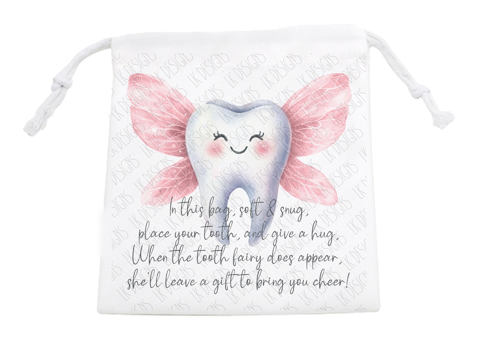 Tooth Fairy Bag, Pink, With & Without Text - Lost Tooth Bag, Pillowcase ...