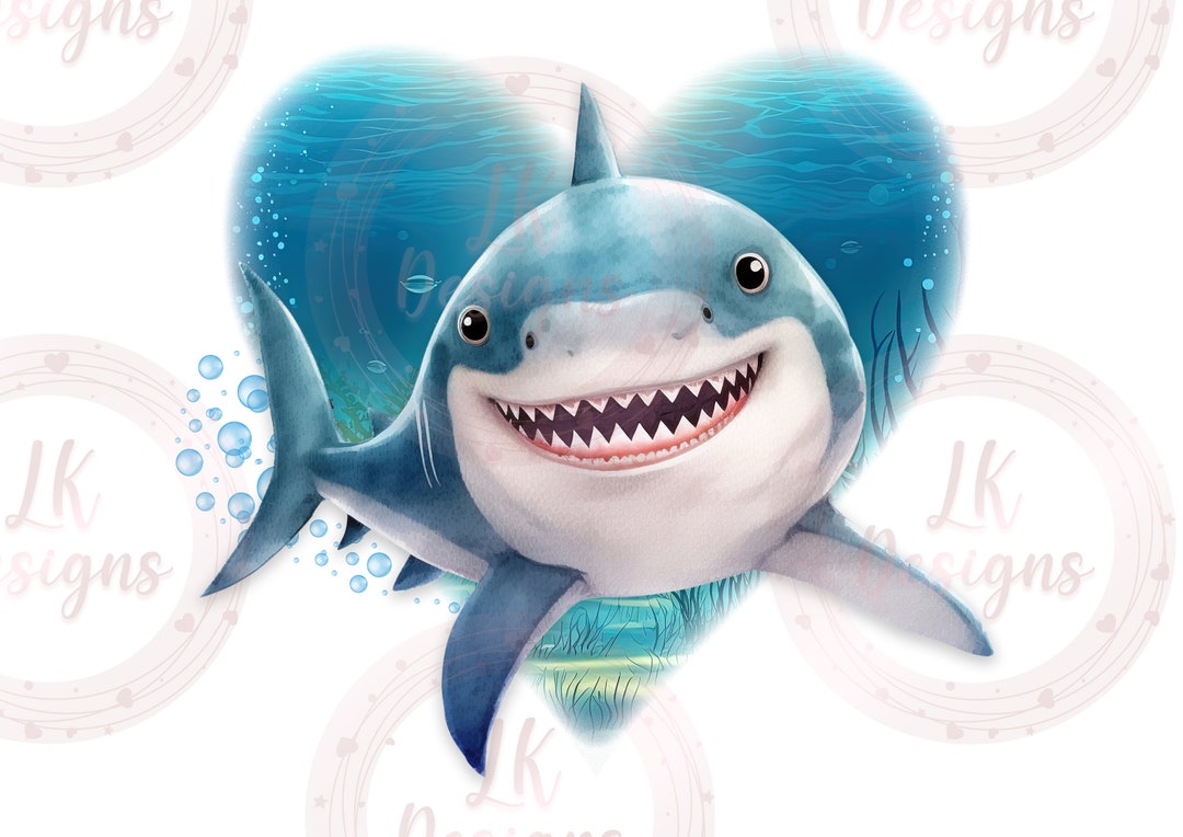 Shark Heart - Png Sublimation Printable Download Design Animal ...