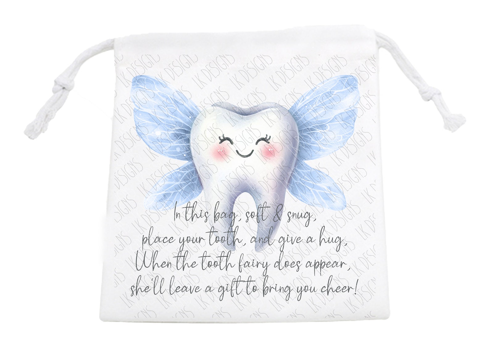 Tooth Fairy Bag, Blue, With & Without Text - Lost Tooth Bag, Pillowcase ...